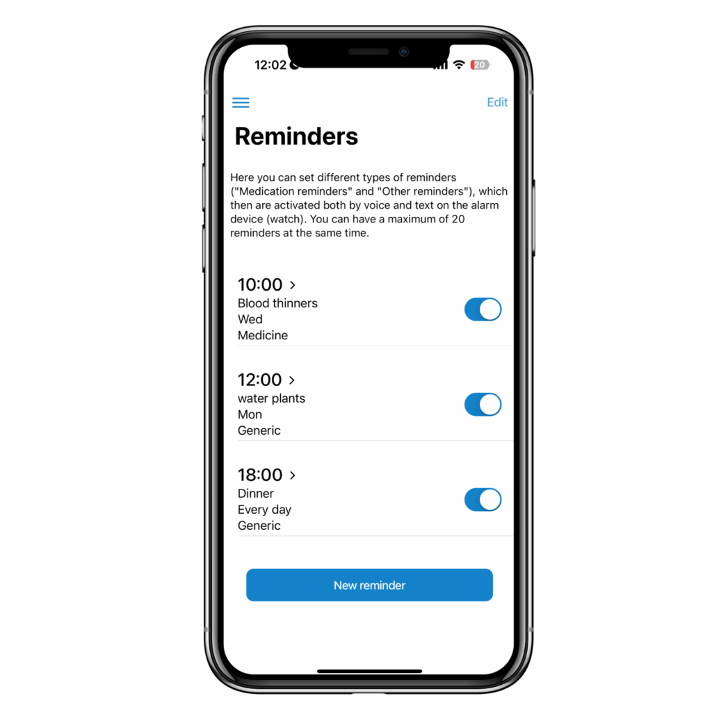 Medication reminder in smartwatch for elderly | Personal alarm